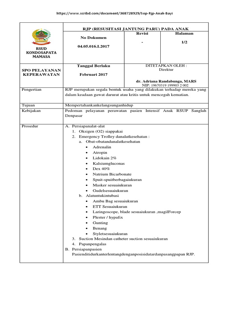 Sop RJP Anak Bayi | PDF