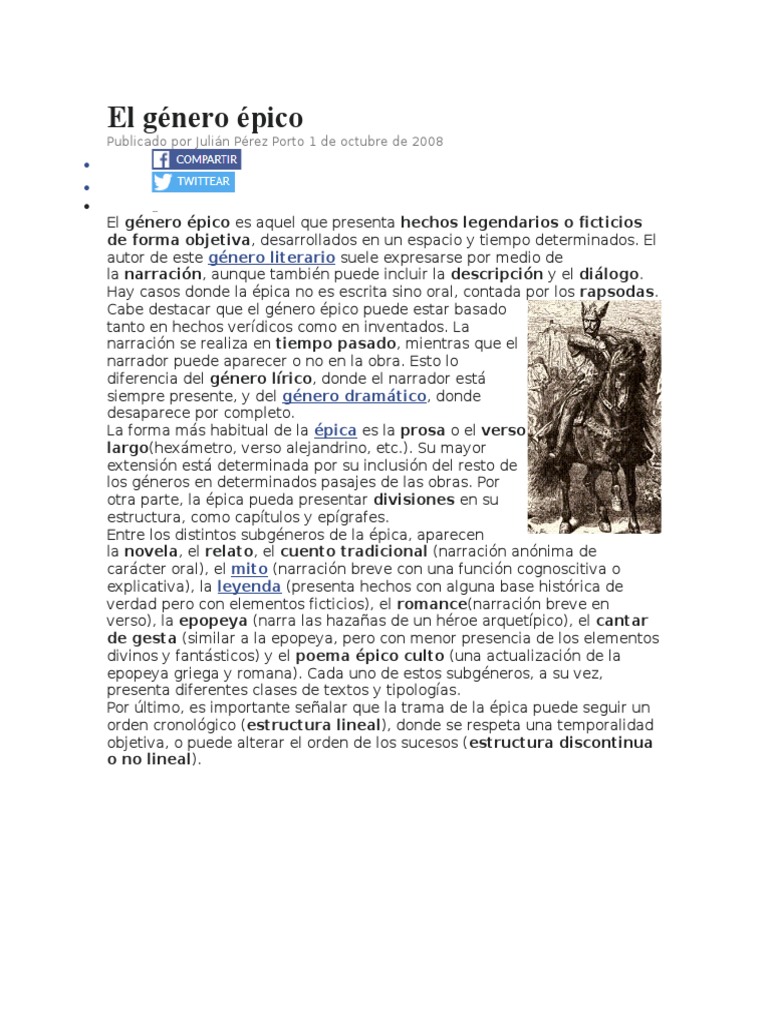 El Género Épico | PDF