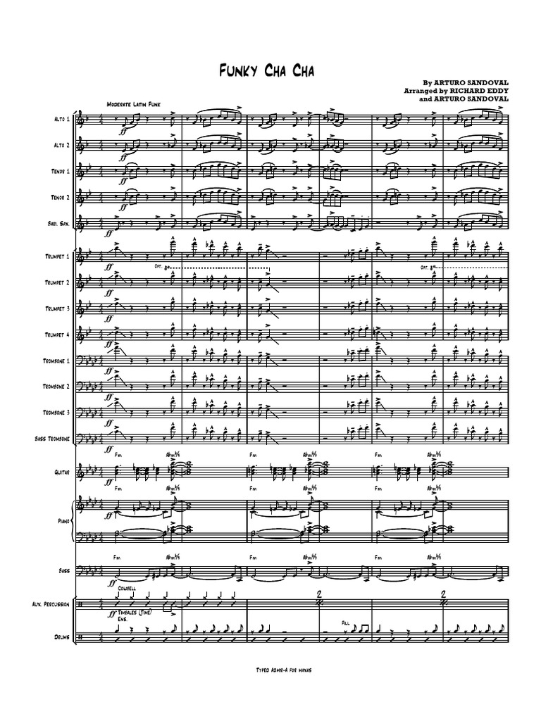 Funky Cha Cha Score PDF | PDF | Performing Arts | Music Technology