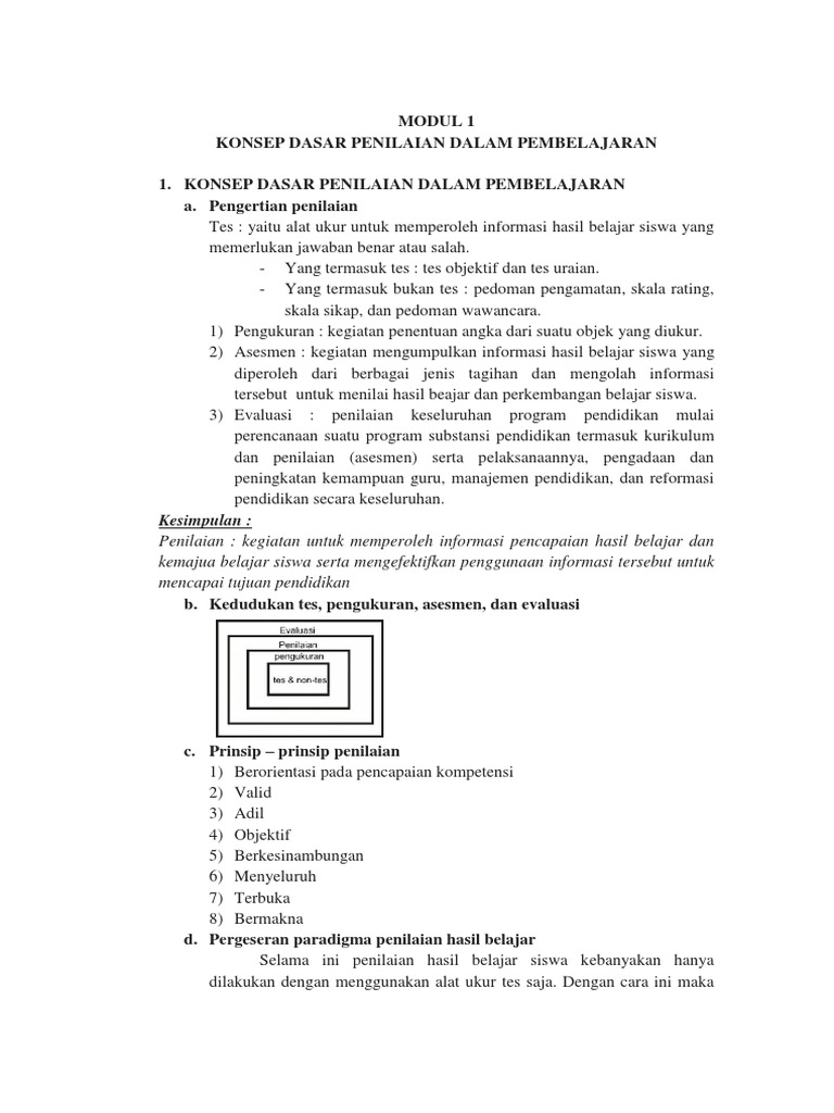 Modul 123 Evaluasipembelajaran Di SD | PDF