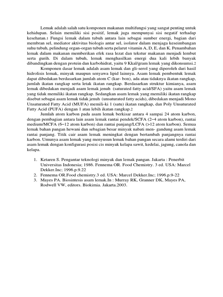 Lemak Adalah Salah Satu Komponen Makanan Multifungsi Yang Sangat ...