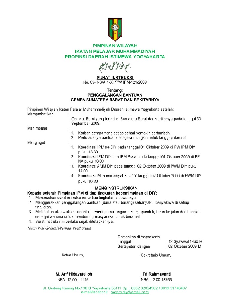 Contoh Surat IPM | PDF