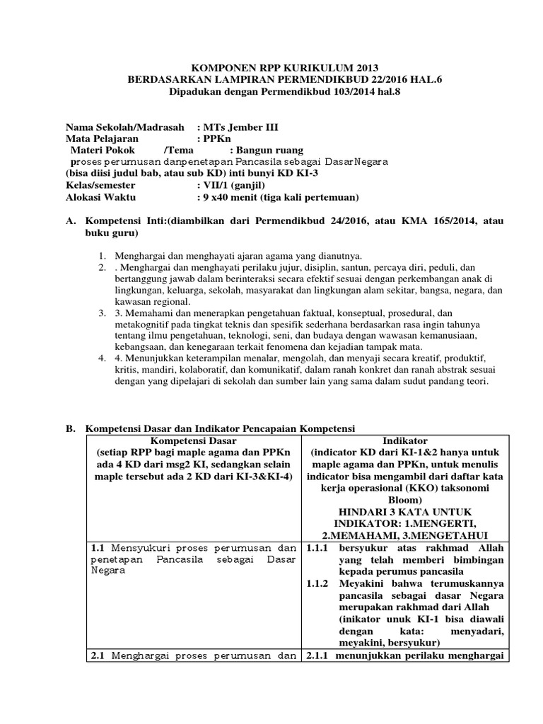 Contoh RPP PPKN | PDF