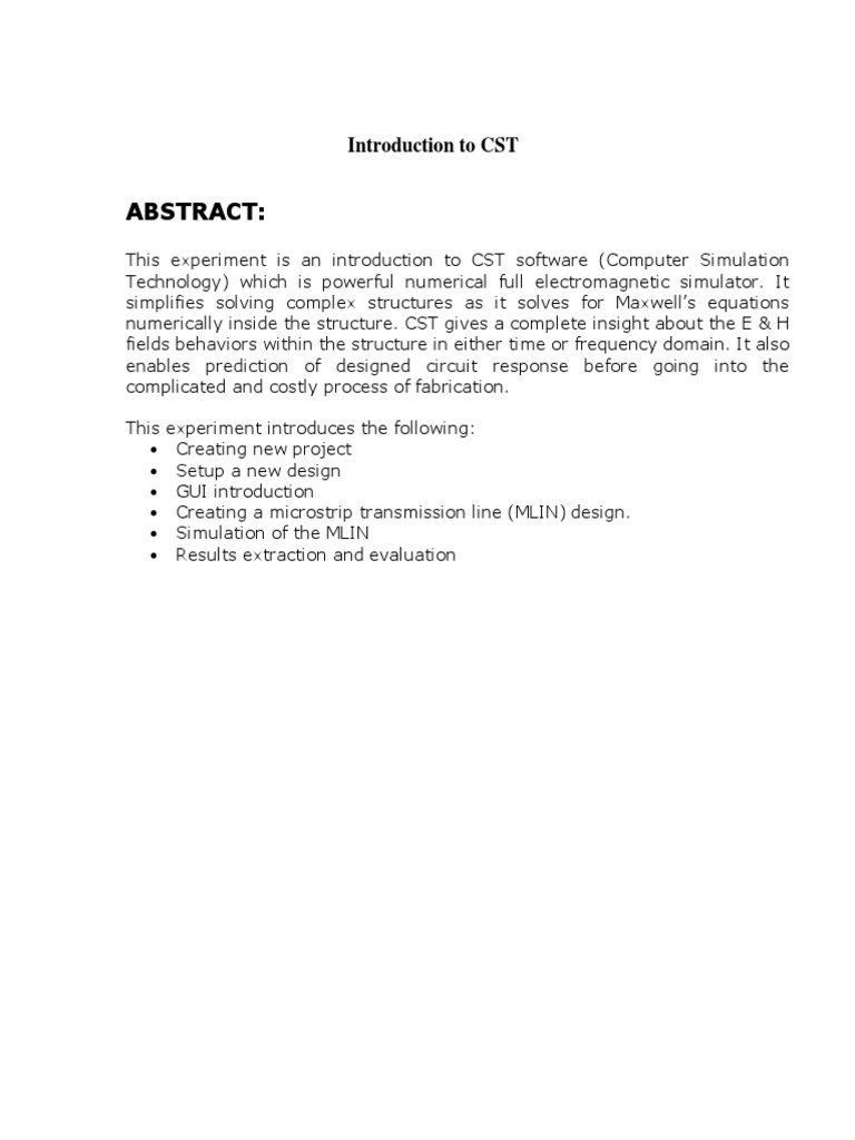 Introduction To CST | PDF