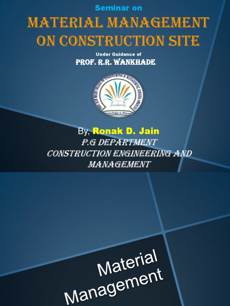 Construction Material Management PDF | PDF | Inventory | Production And ...