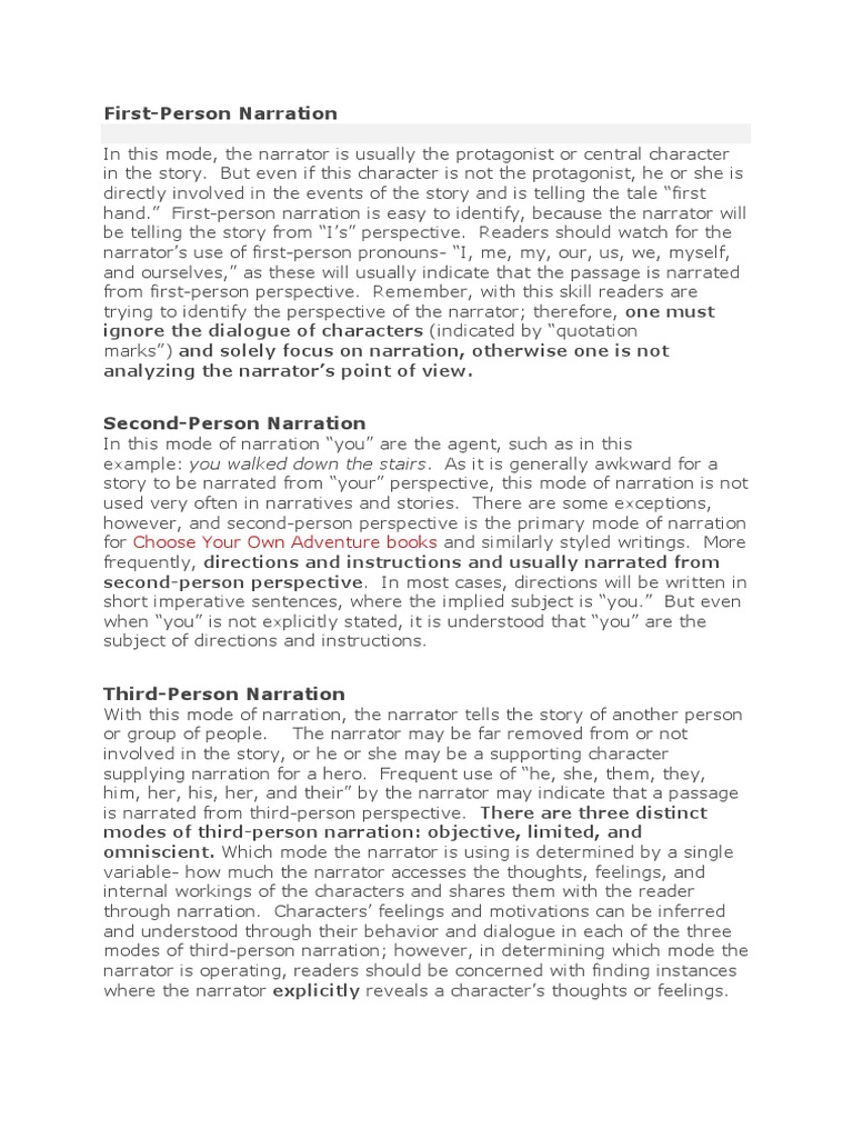 First-Person Narration: Choose Your Own Adventure Books | PDF ...