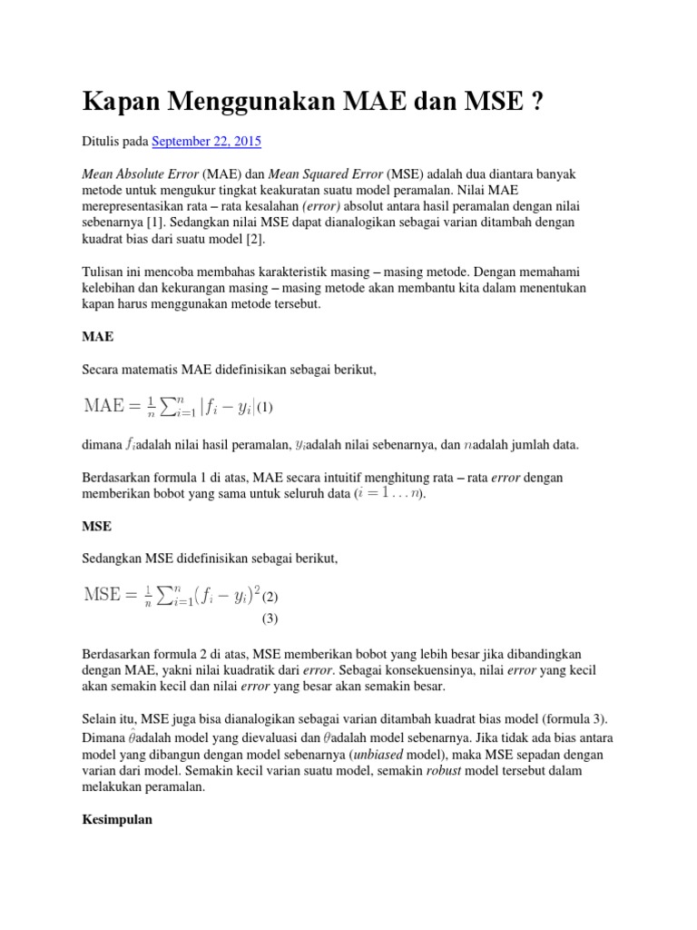 MAE vs MSE | PDF