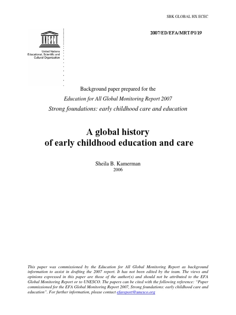 Global History of Child Edu | PDF | Preschool | Kindergarten