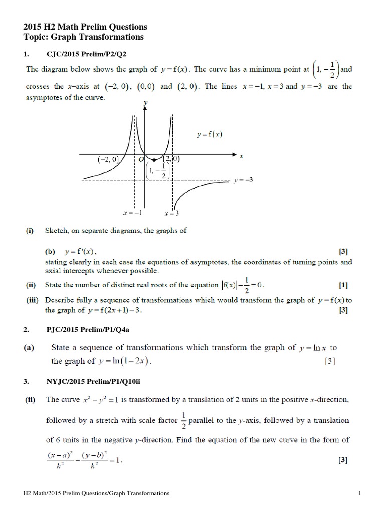 2015 H2 Math Prelim Topical - Graph Transformations | PDF | Business
