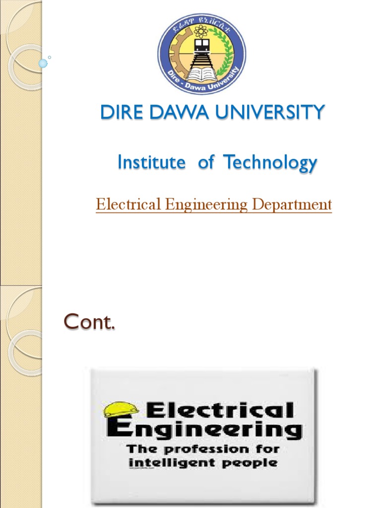 Dire Dawa University Institute of Technology: Electrical Engineering ...