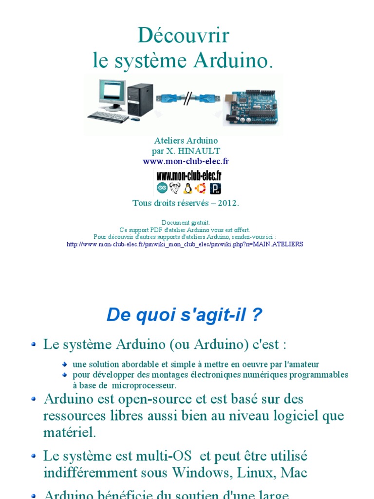 0a.atelier Arduino Intro Online PDF | PDF | Arduino | C (Langage de ...
