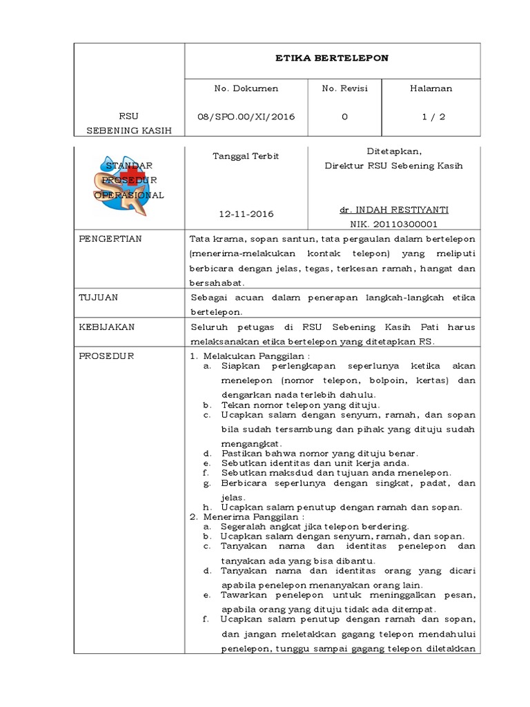 Spo Etika Bertelepon | PDF