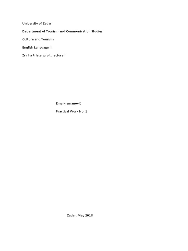 Front Page - Practical Work | PDF