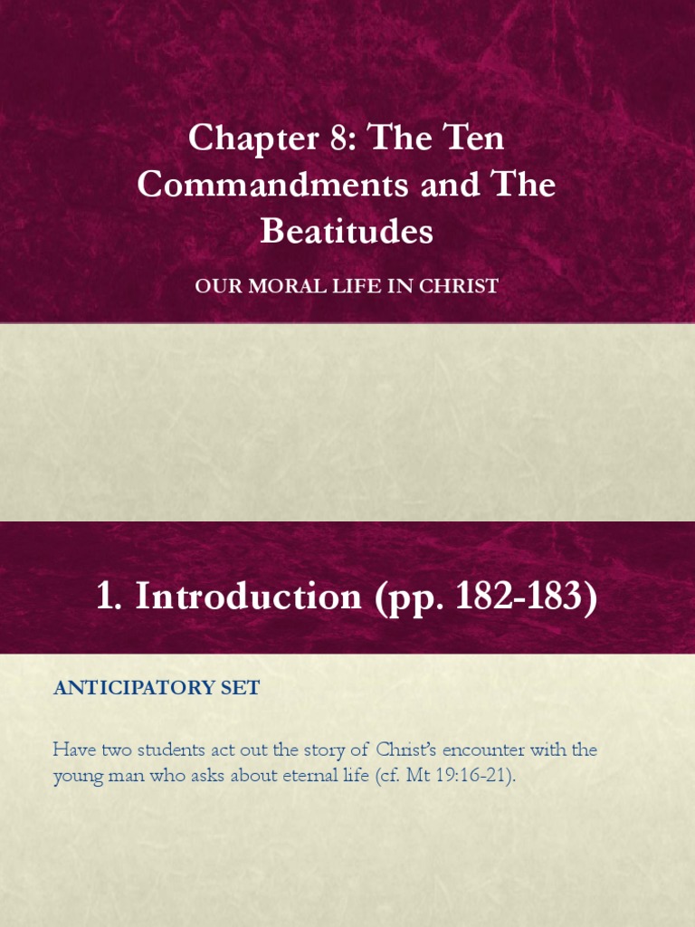OMLC 8 TheTenCommandmentsandTheBeatitudes PPP | PDF | Ten Commandments | Beatitudes