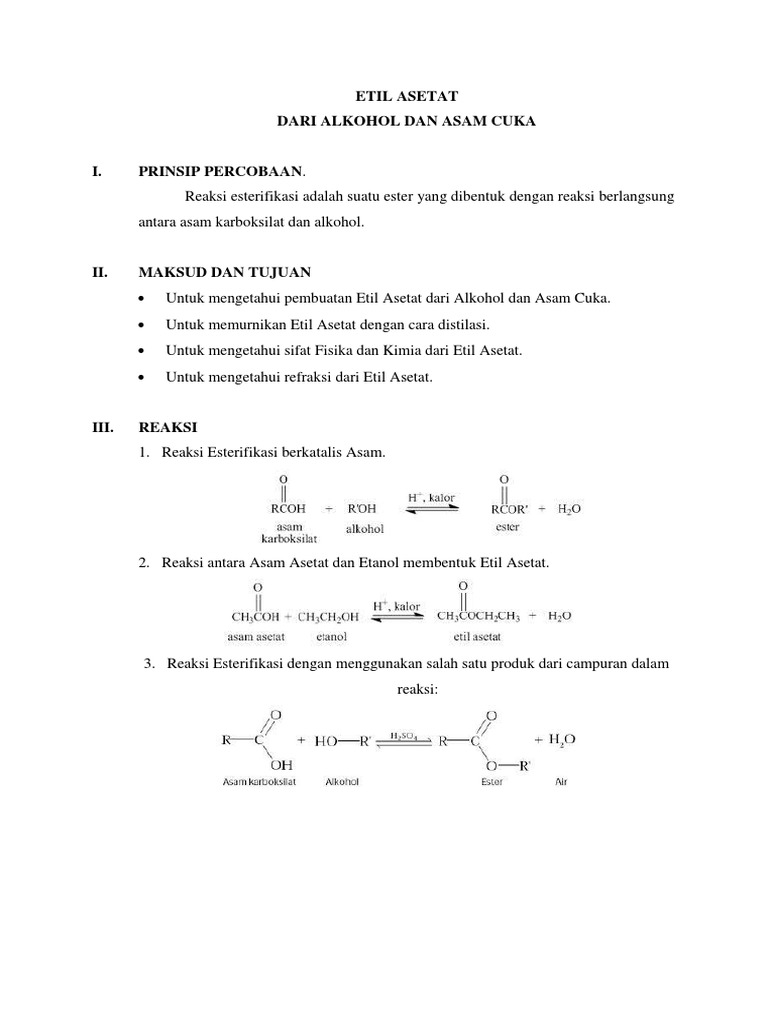 Etil Asetat | PDF | Sains & Matematika | Teknologi & Rekayasa
