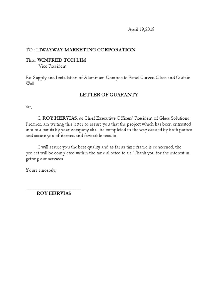 letter-of-guaranty