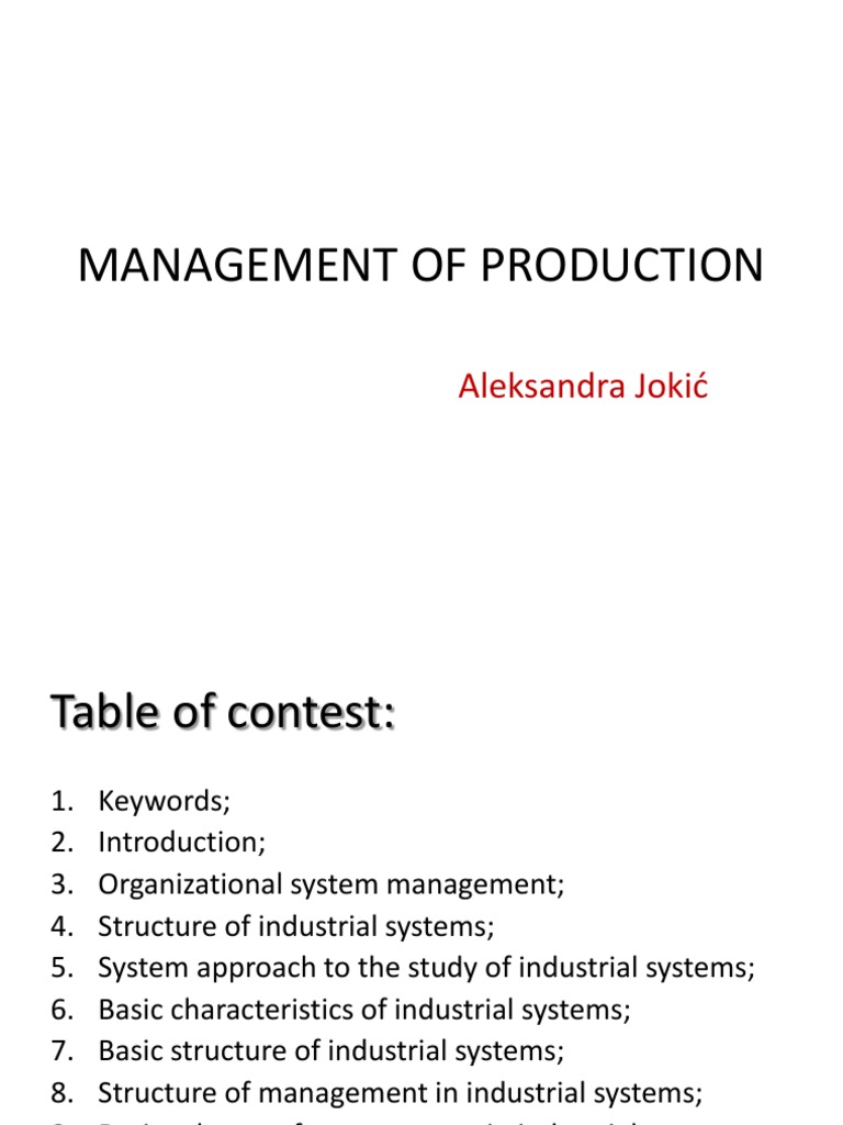 Management of Production | PDF | System | Macroeconomics