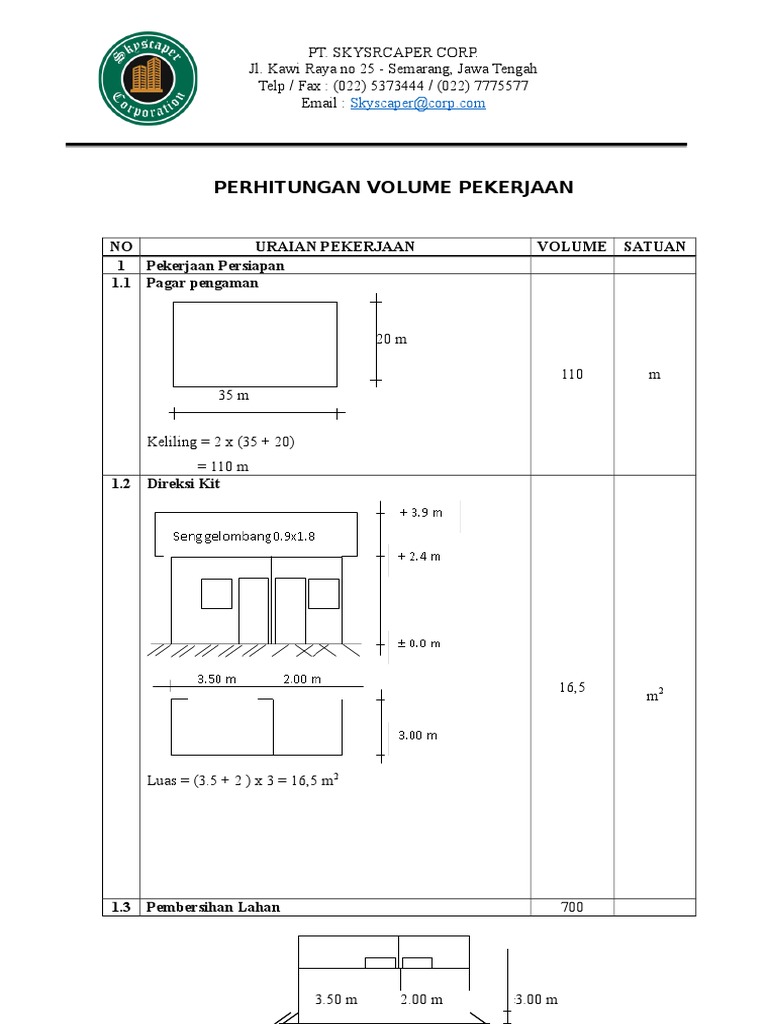 Perhitungan Volume | PDF