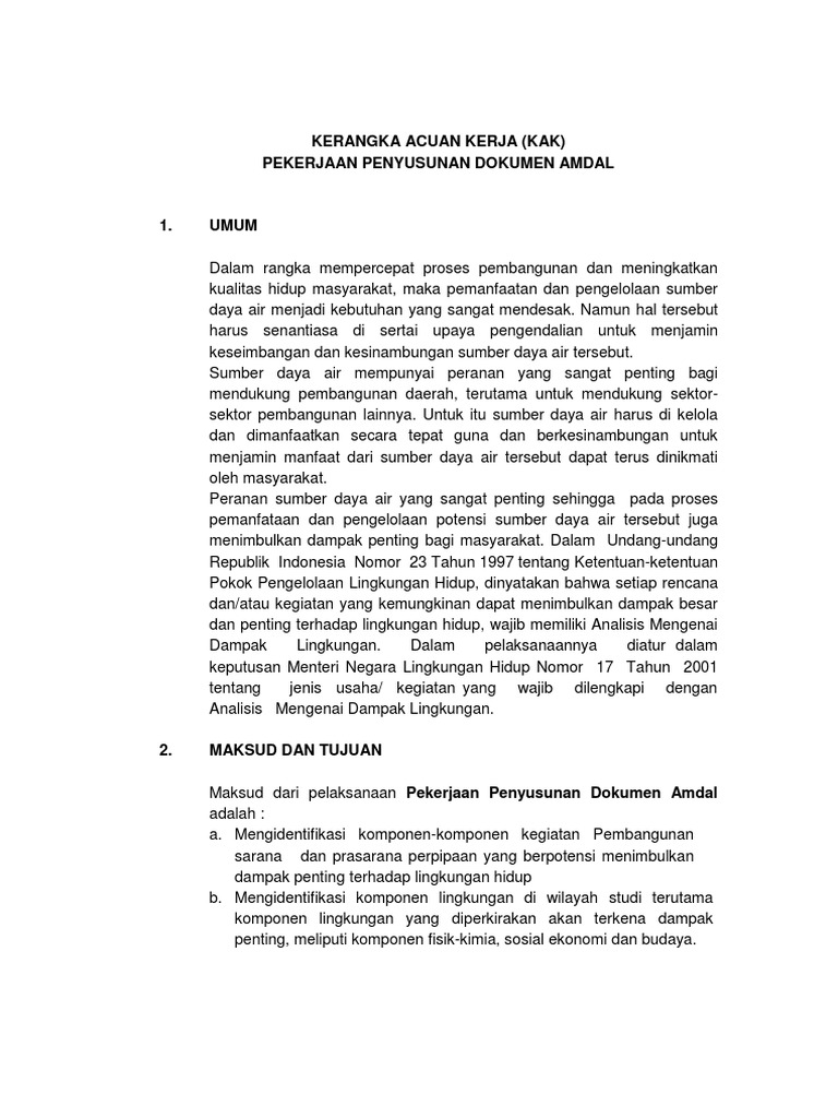 KAK Amdal | PDF