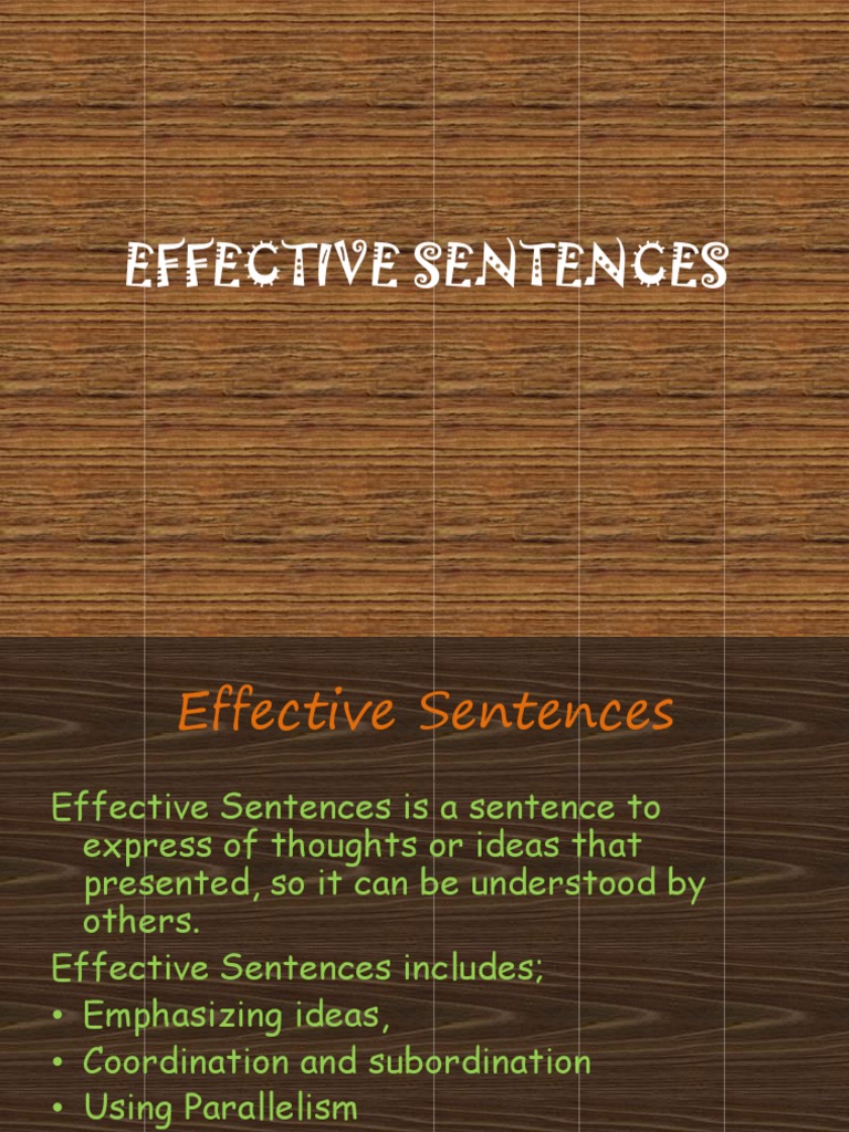 Effective Sentence | PDF | Phrase | Sentence (Linguistics)