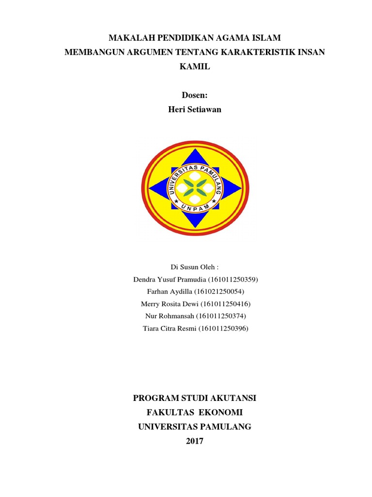 Makalah MEMBANGUN ARGUMEN TENTANG KARAKTERISTIK INSAN KAMIL | PDF Makalah MEMBANGUN ARGUMEN TENTANG KARAKTERISTIK INSAN KAMIL | PDF