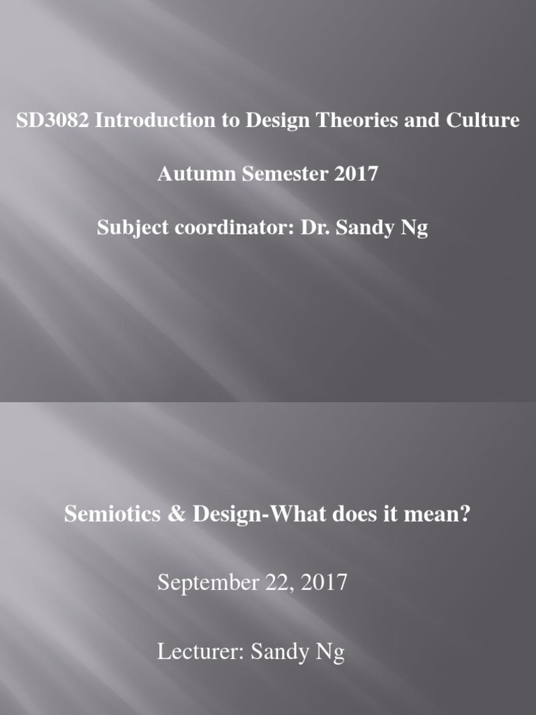 SD3082 Sept.22 Lecture-Semiotics & Design | PDF | Art