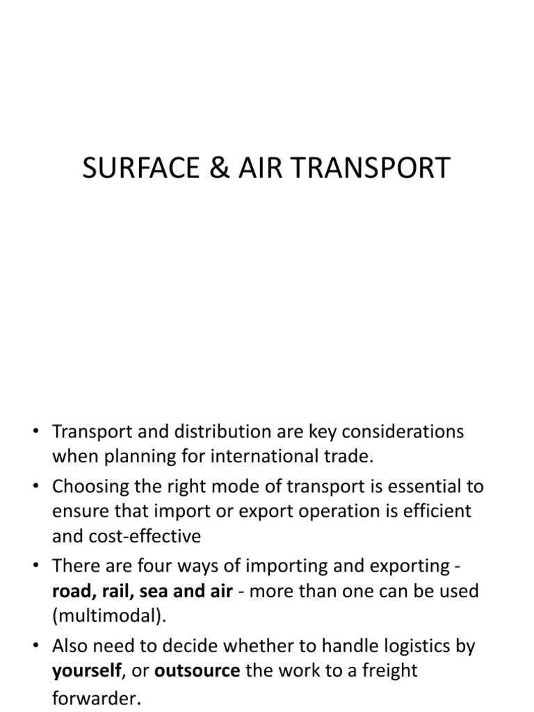 Surface & Air Transport | PDF | Cargo | Transport