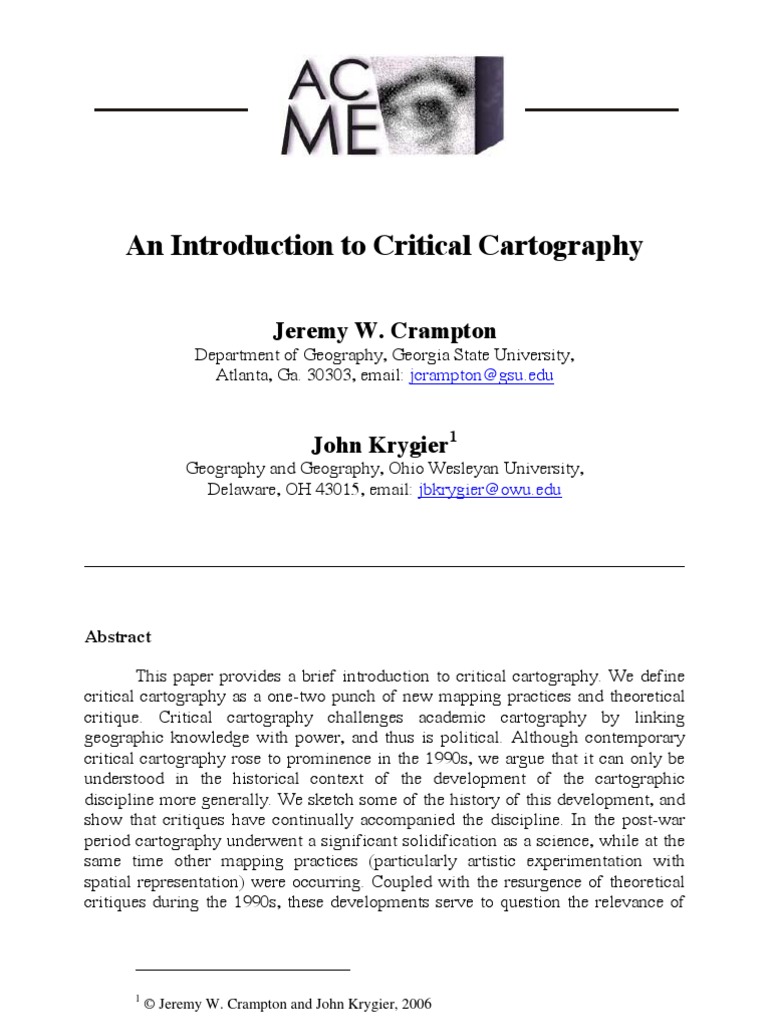 Critical Cartography | PDF | Cartography | Frankfurt School
