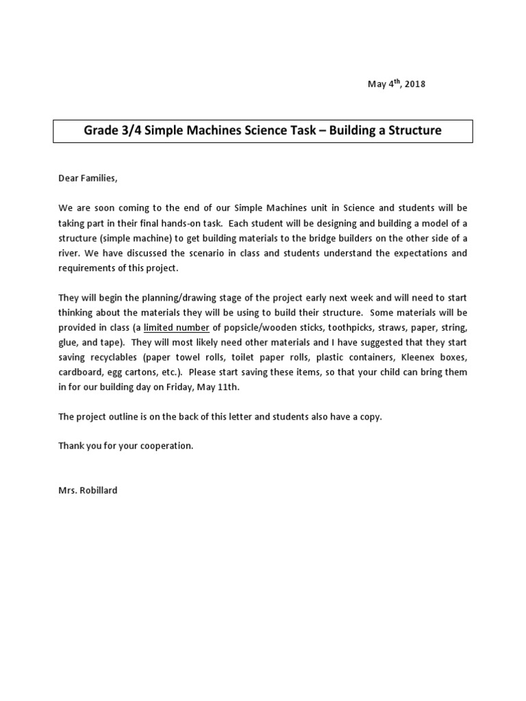 Building Simple Machines Project Guide | PDF