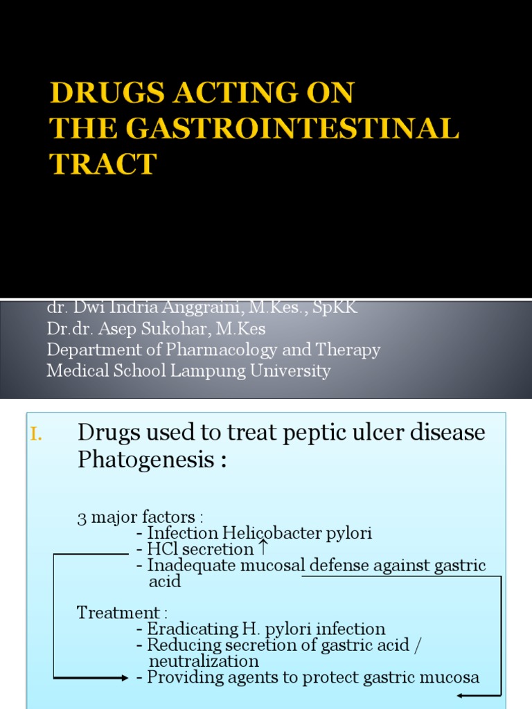 Drugs Acting On Git | PDF | Pharmacology | Gastroenterology
