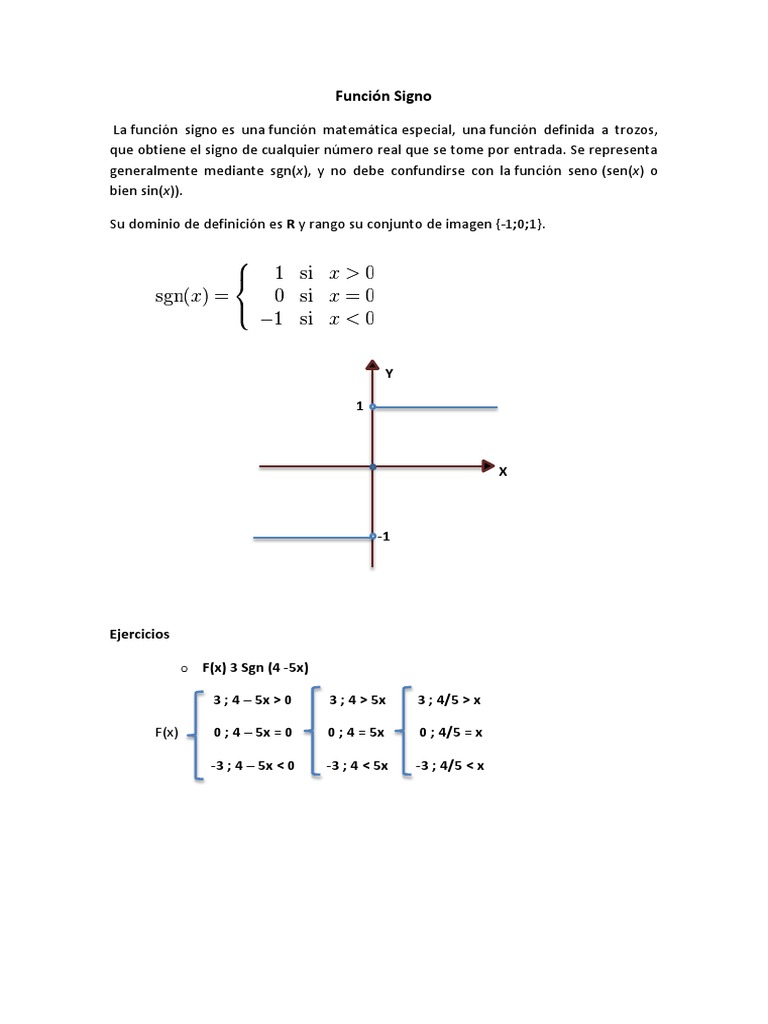 Función Signo | PDF | Función (Matemáticas) | Circulo