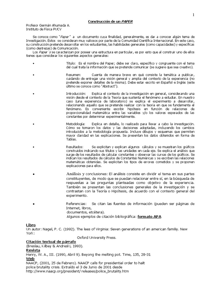 Formato Paper | PDF | Sumario abstracto) | Teoría