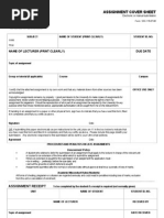 WSU Assignment Cover Sheet Template | PDF