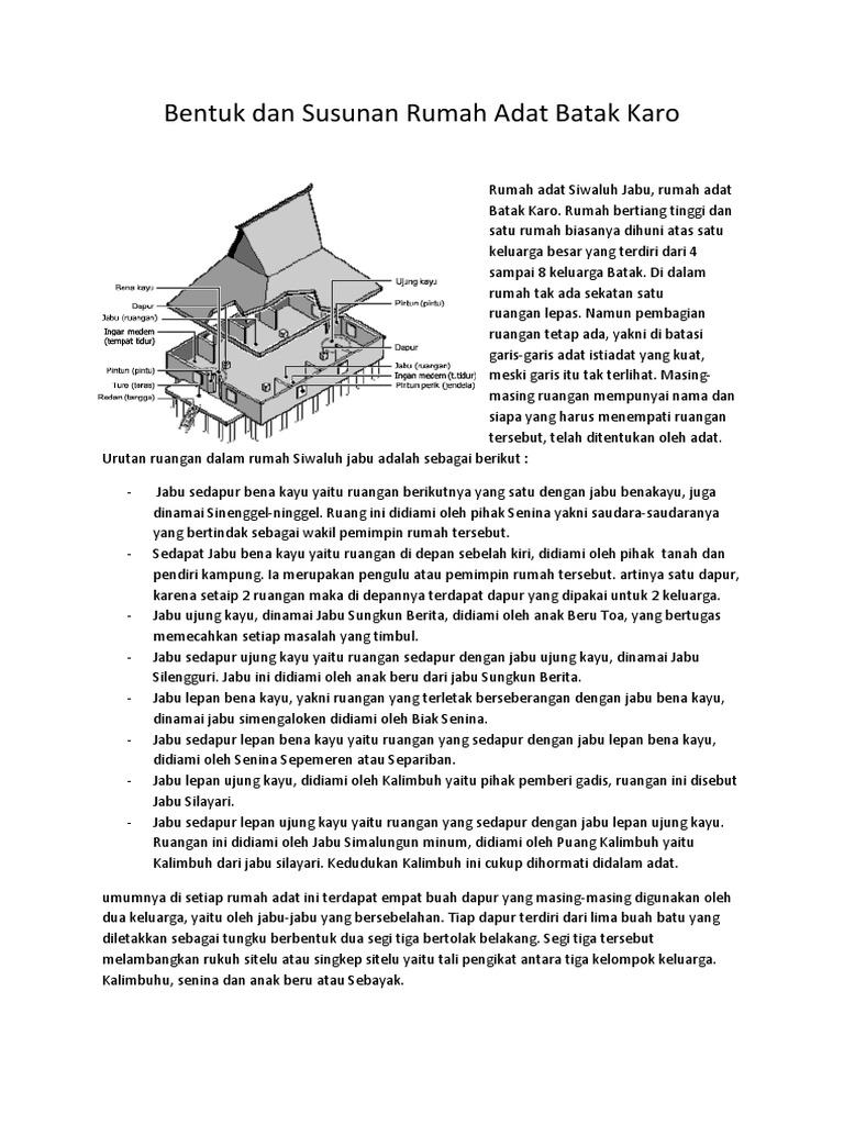Struktur dan Makna Rumah Adat Karo | PDF