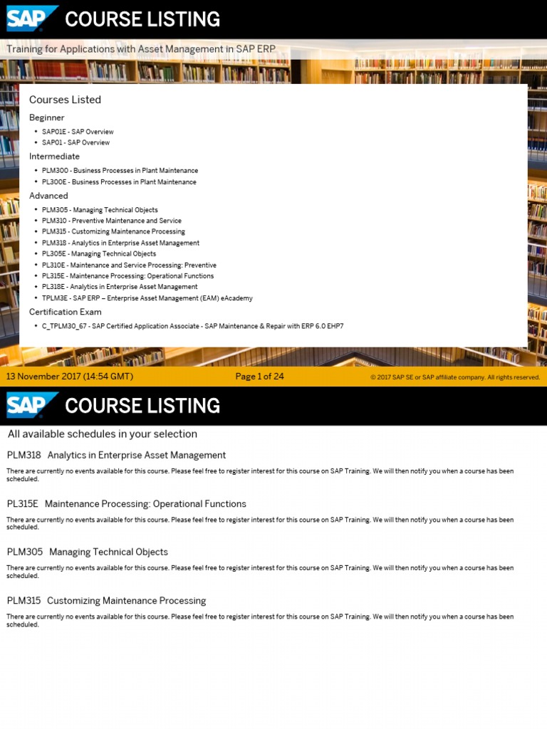 Training Path SAP EAM | PDF | Sap Se | Enterprise Resource Planning