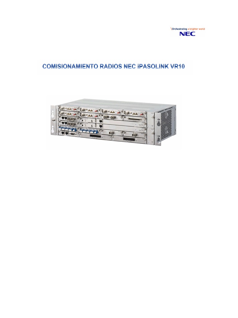 Comisionamiento Radios Nec Ipasolink Vr10
