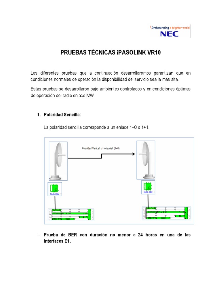 Pruebas Técnicas iPASOLINK VR10 | PDF | Módem | Electrónica
