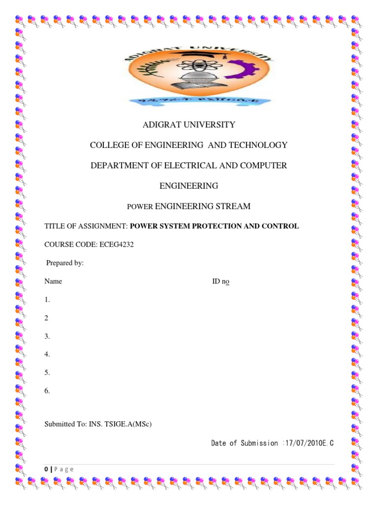 Adigrat University College of Engineering and Technology Department of ...