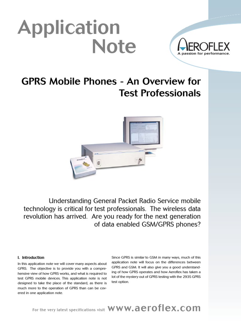 Application Note: GPRS Mobile Phones - An Overview For Test ...