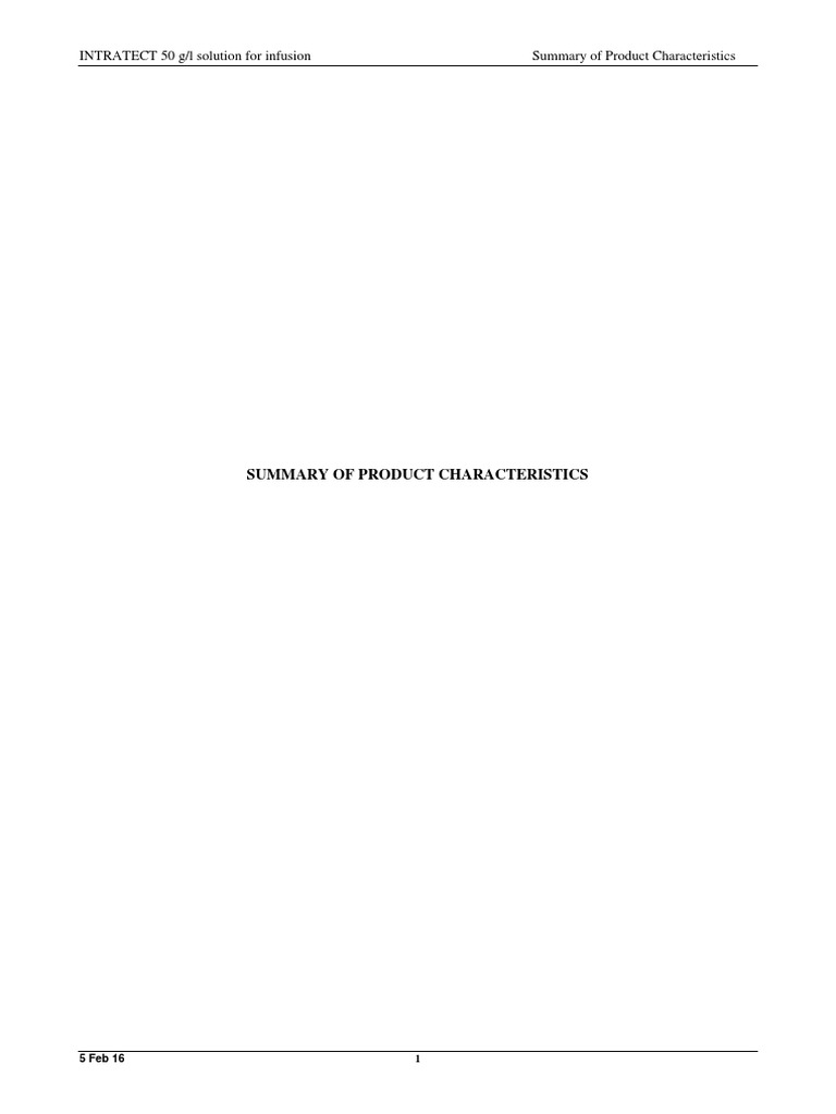 Intratect 50 g/l Infusion Solution Details | PDF | Antibody | Thrombosis