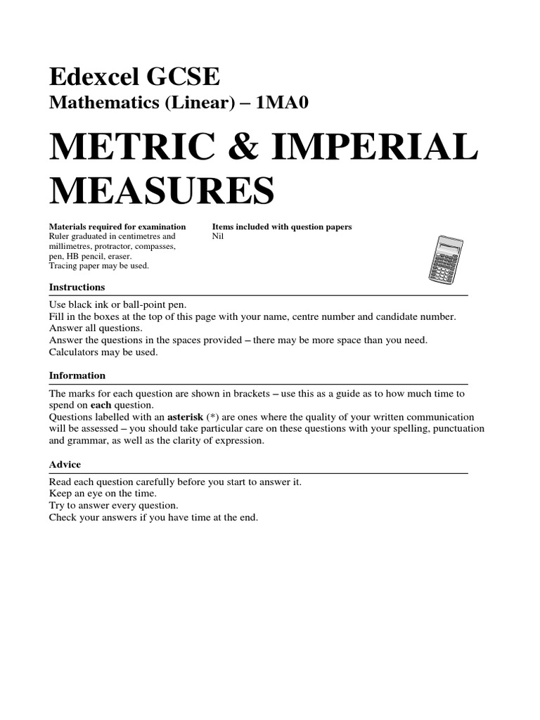 Metric and Imperial Measures: A Comparison of Units for Length, Weight ...