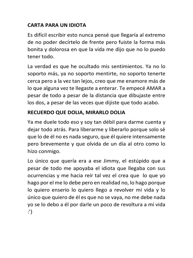 Carta para Un Idiota | PDF