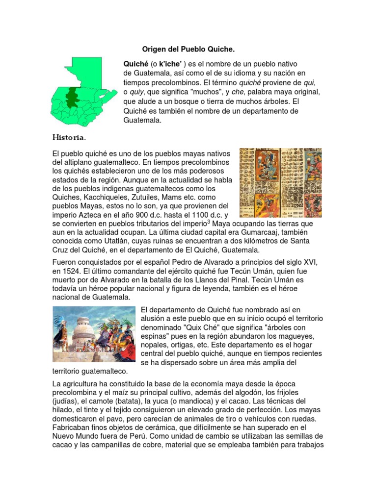 Origen Del Pueblo Quiche | Descargar gratis PDF | Cultura de las ...