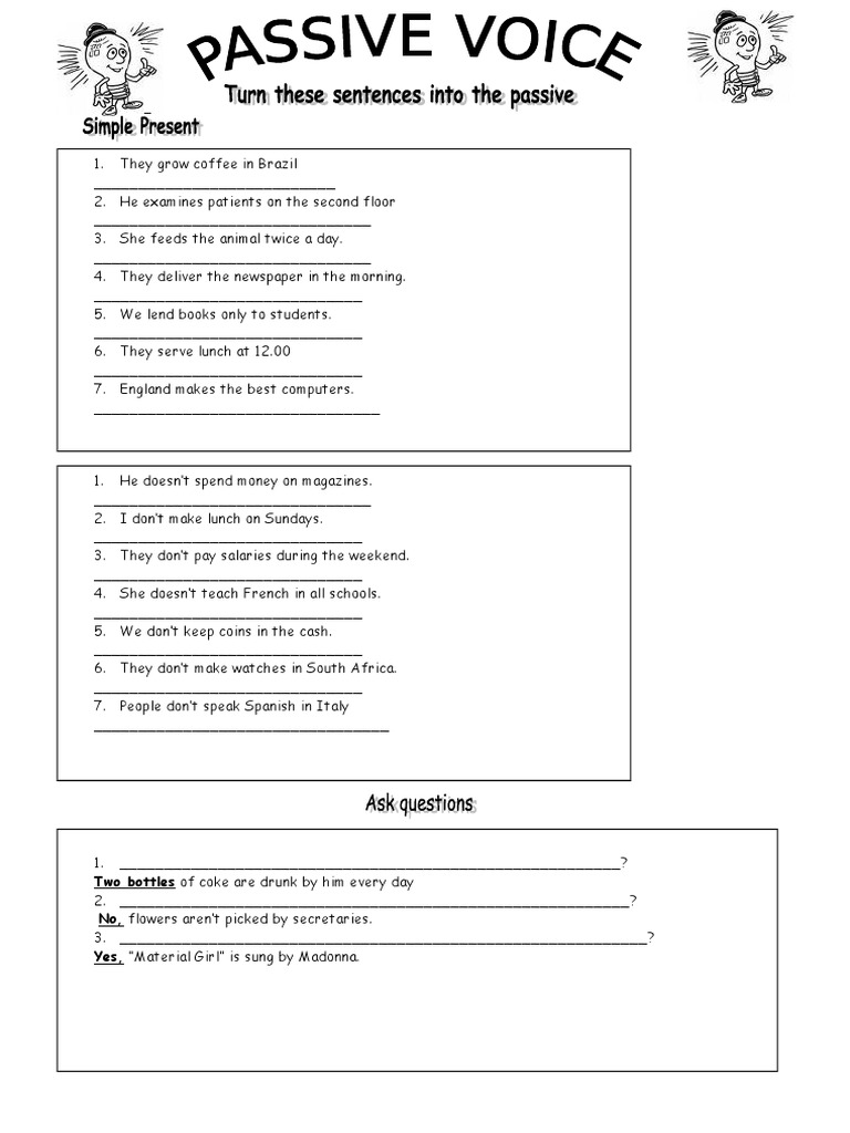 Passive Voice Activities for ESL Learners | PDF