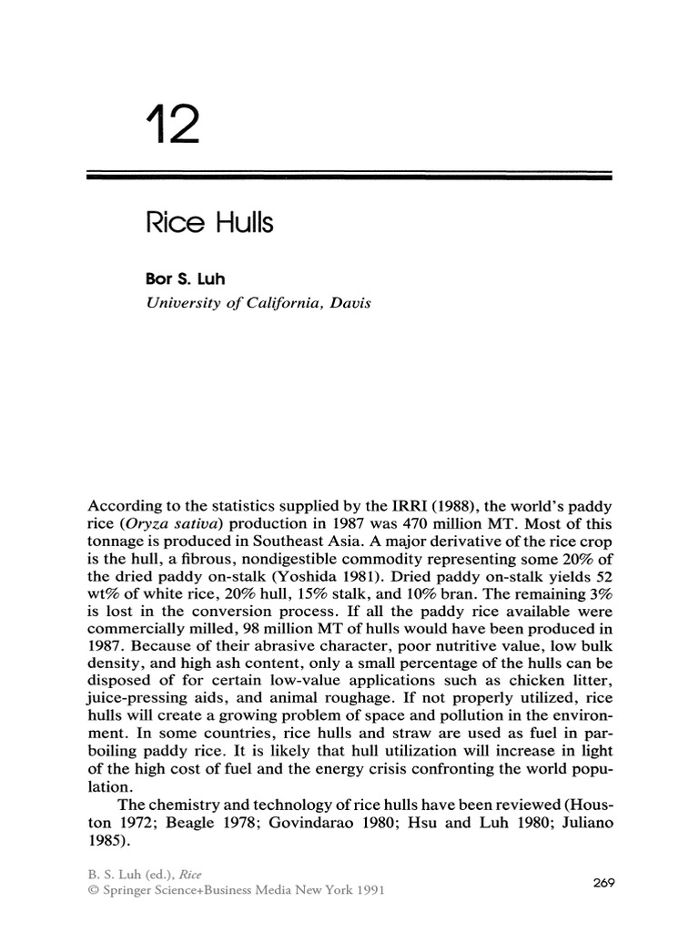 Rice Hulls: Bor S. Luh | PDF | Rice | Nature