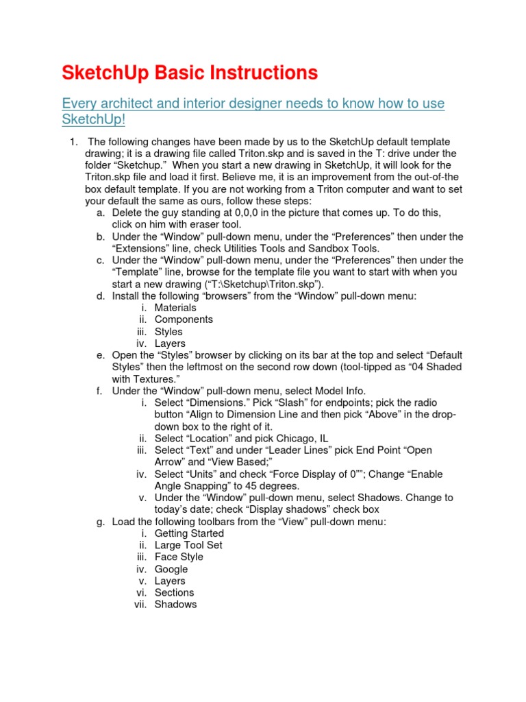 Sketchup Basics | PDF