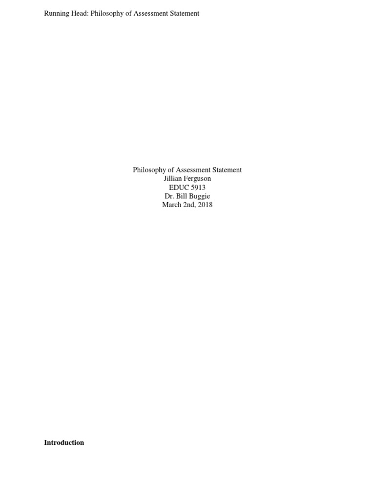 Assessment Philosophy | PDF | Educational Assessment | Action (Philosophy)