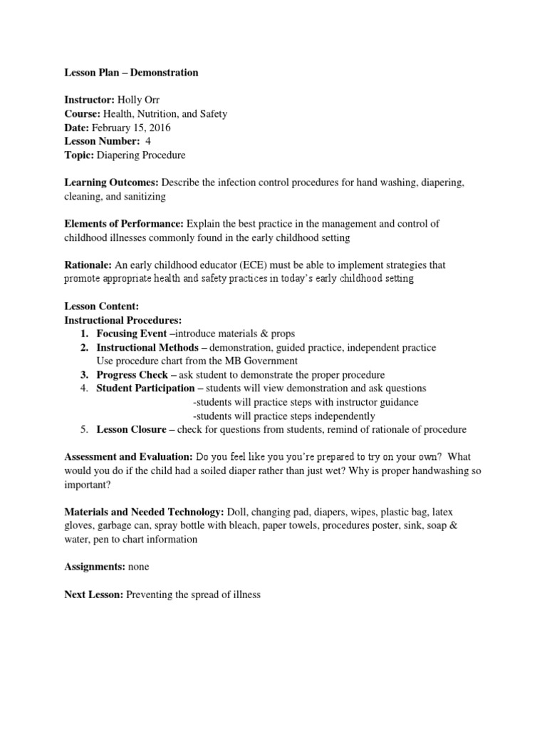 Lesson Plan | PDF | Lesson Plan | Hand Washing
