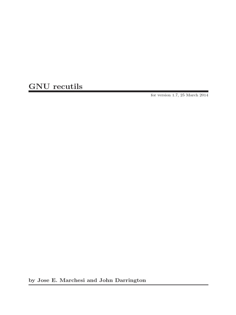 Recutils | PDF | Software Engineering | Areas Of Computer Science