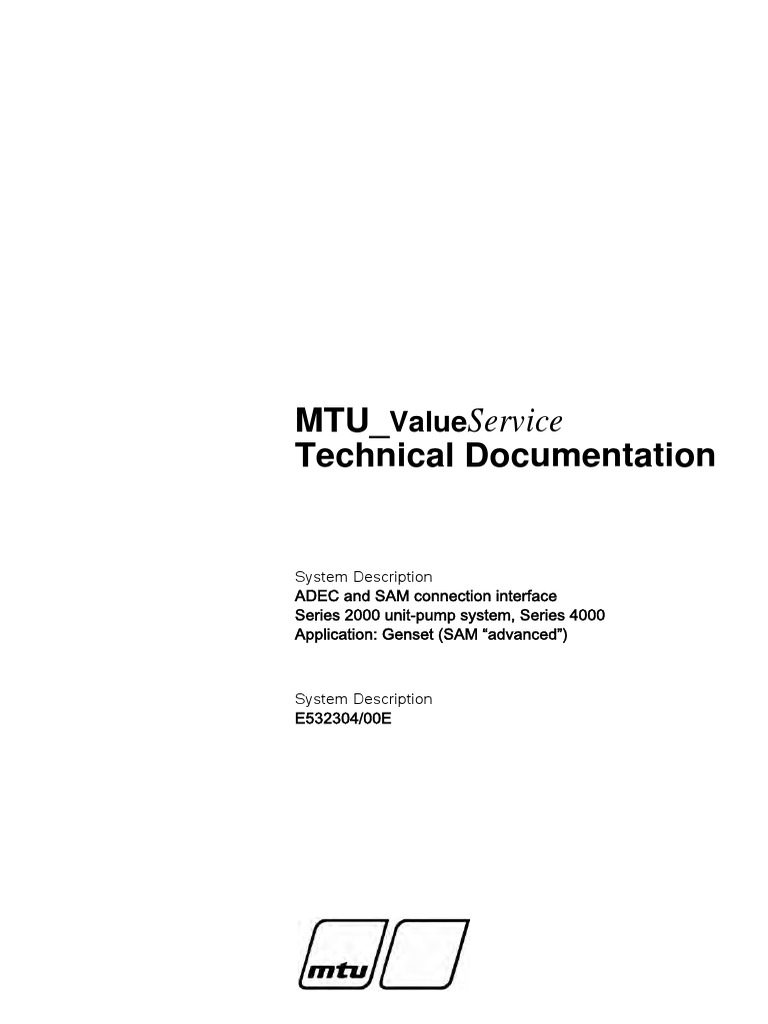 Mtu Sam & Adec E532304 - 00e | PDF | Electrical Connector | Control System